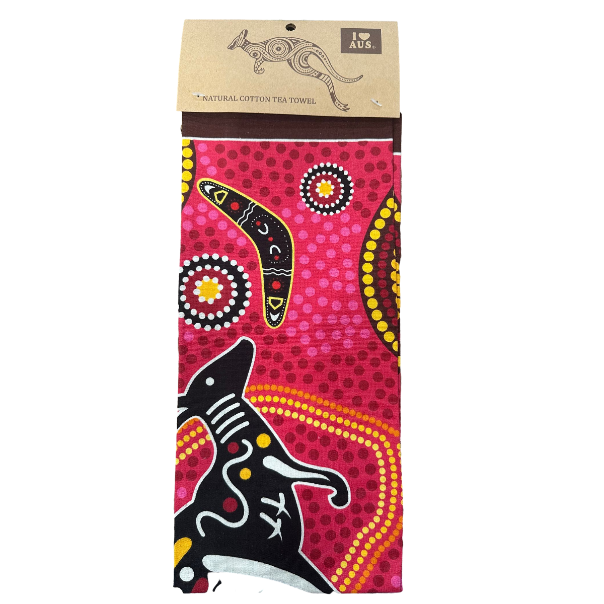 TEA TOWEL-Red Aboriginal Art – Oz Australia Souvenirs