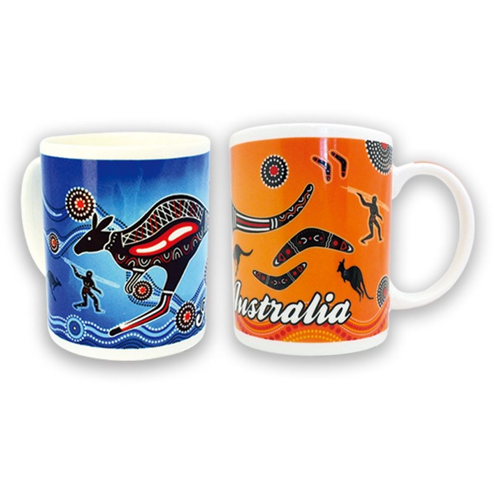 Aboriginal Art Blue Coffee Mug – Oz Australia Souvenirs