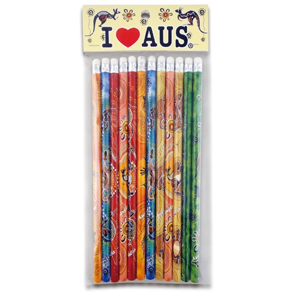 Aboriginal Art 12 Pencils – Oz Australia Souvenirs
